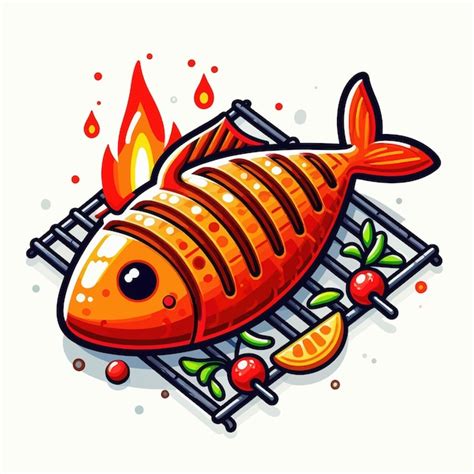 Vector Image Of A Grilled Fish Premium Ai Generated Vector