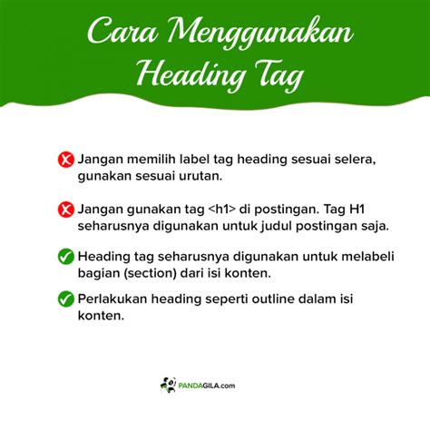 Cara Menggunakan Heading Tag H1 H2 H3 H6 Agar SEO Friendly