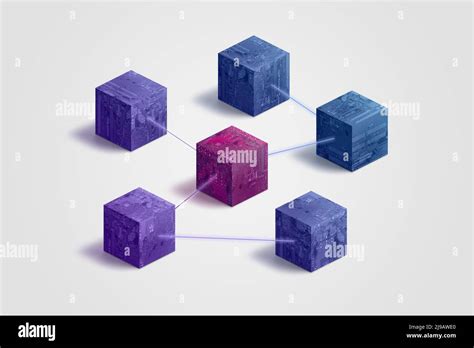 Blockchain Blocks With Nodes Network Concept Connection And Communication Between Blockchain