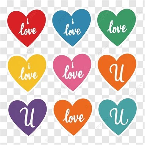 나는 당신에게 텍스트 스티커를 사랑합니다 사랑해요 사랑해요 디자인 사랑해요 스티커 Png 일러스트 및 이미지 에 대한 무료