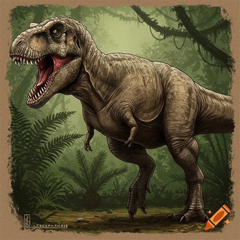 Master Class Drawing Of A T Rex On Craiyon