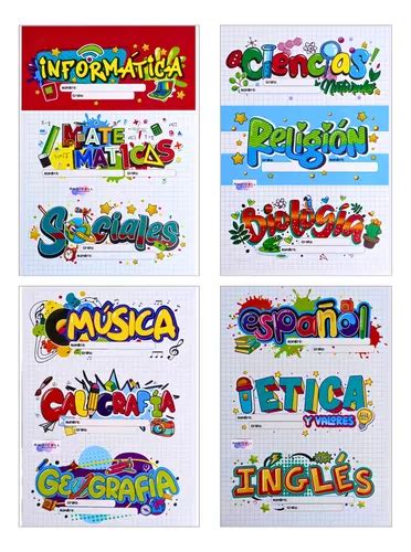 Stickers Adhesivos Materias Escolares Para Marcar Cuadernos