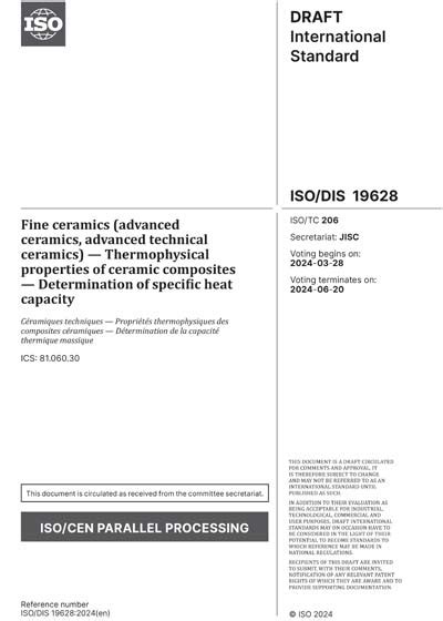 ISO DIS Fine Ceramics Advanced Ceramics Advanced Technical Ceramics