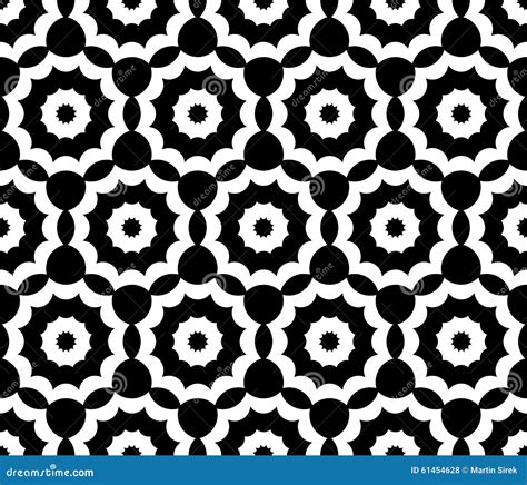 Vector Modern Seamless Sacred Geometry Pattern Floral Black And White Abstract Stock Vector
