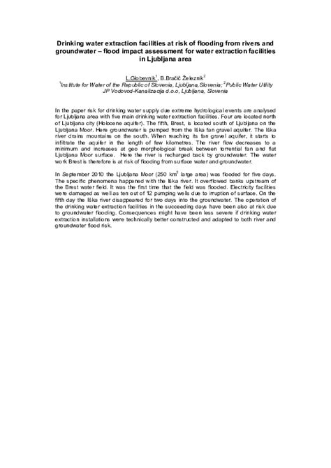 pdf drinking water extraction facilities at risk of flooding from