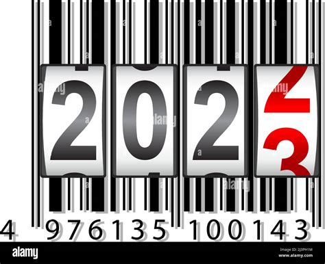 2023 New Year Counter Barcode Calendar Illustration Stock Vector Image