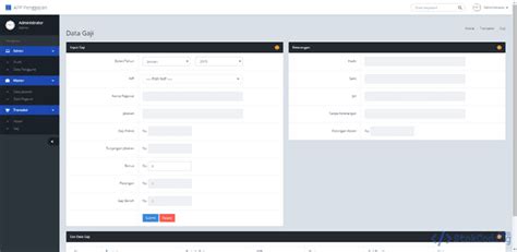 Sistem Aplikasi Penggajian Pegawai PHP StokCoding