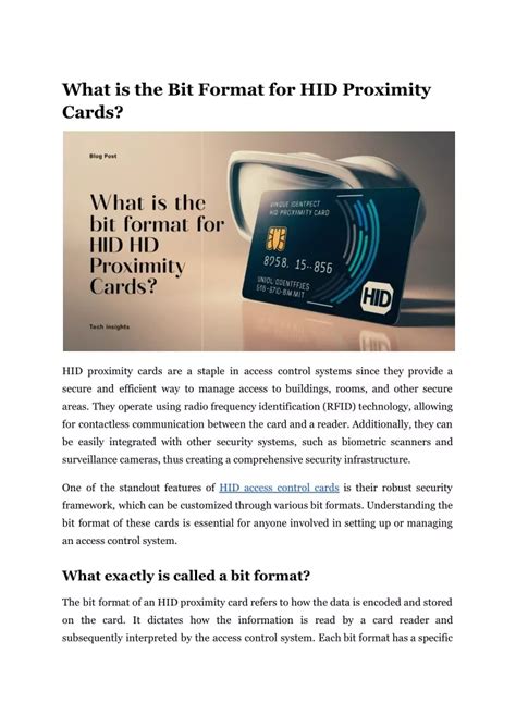 Ppt What Is The Bit Format For Hid Proximity Cards Powerpoint