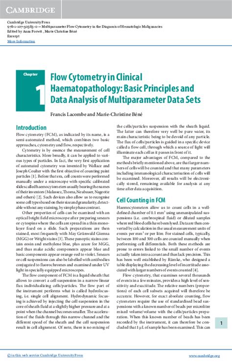 Pdf Multiparameter Flow Cytometry In The Diagnosis Of Hematologic Malignancies