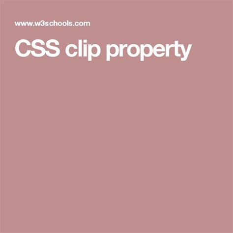 CSS Clip Property Css Clip Html Css