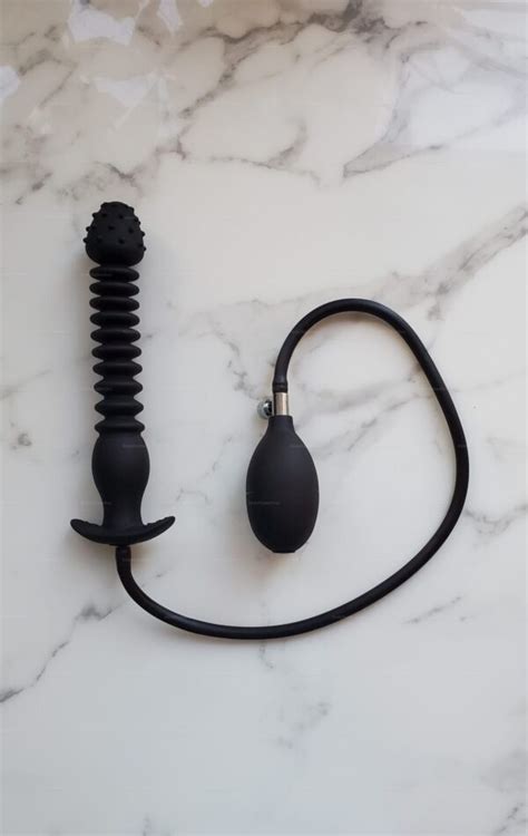 Inflatable Dildo Ribbed Expander With Pump