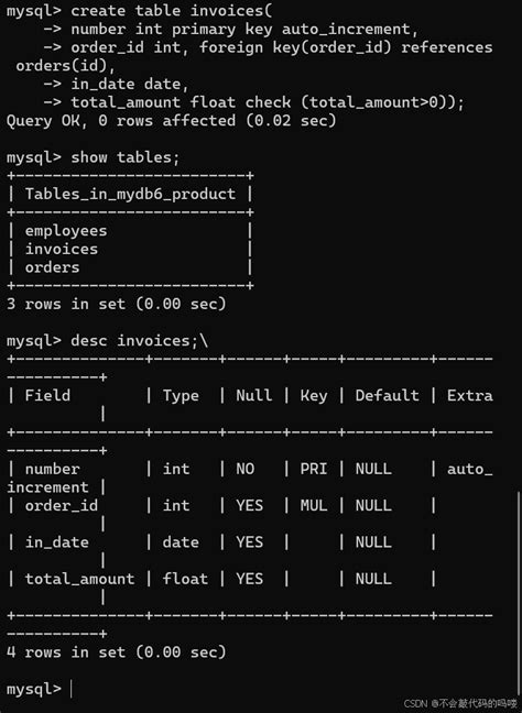 Mysql建表 Csdn博客