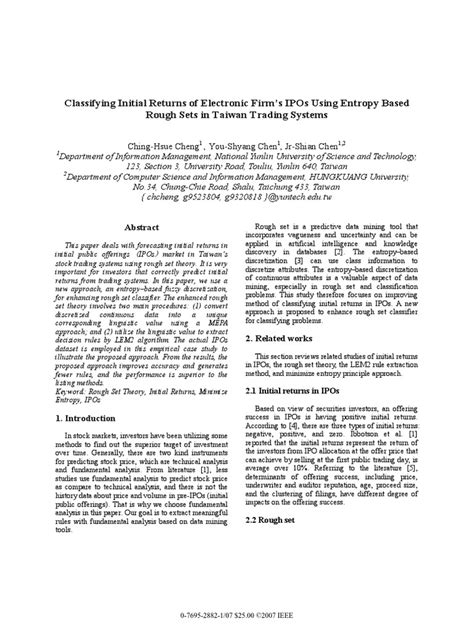 cheng et al 2007 pdf initial public offering statistical