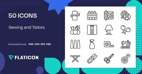 Sewing And Tailors Icon Pack Detailed Outline 50 Svg Icons