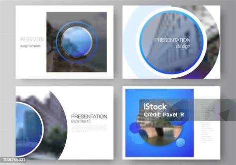 프레젠테이션의 편집 가능한 레이아웃의 최소한의 추상적인 벡터 일러스트 레이 션 슬라이드 디자인 비즈니스 템플릿 원과 둥근 모양 창조적 인 현대 파란색 배경 Slide