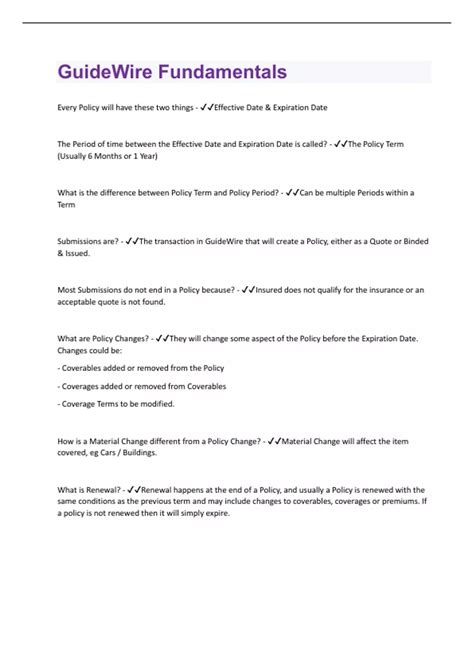 Guidewire Fundamentals Questions With 100 Correct Answers Verified Wire Fundamentals