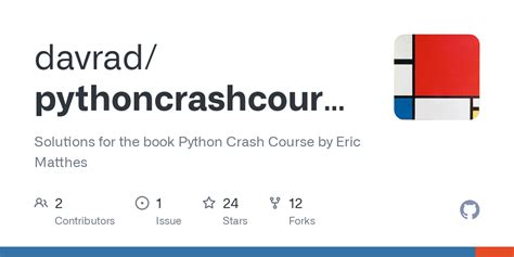Github Davradpythoncrashcourse Solutions For The Book Python Crash
