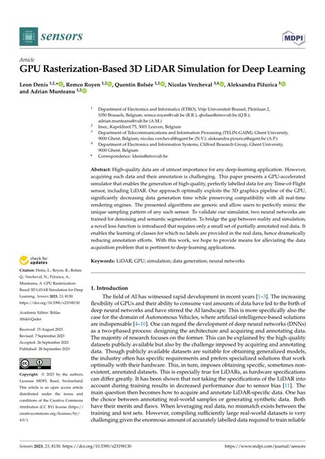 Pdf Gpu Rasterization Based 3d Lidar Simulation For Deep Learning