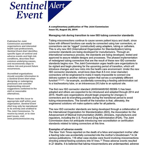 Joint Commission Sentinel Alert 53 Pdf Stay Connected® By Gedsa™