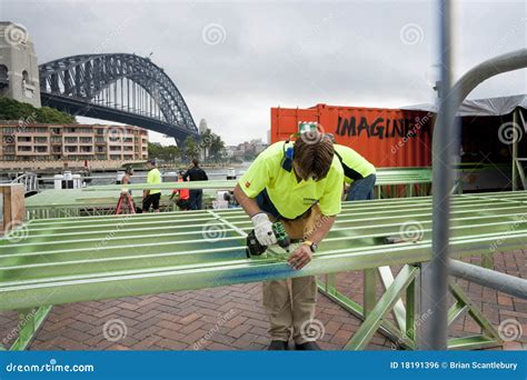 Workmen Assemble Steel Framing Editorial Photo Image Of Greenhouse
