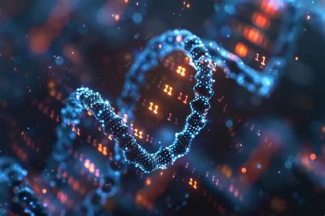 Abstract Background Binary Code Of Dna Shape Premium Ai Generated Image