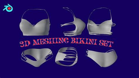 3d Modeling Bikini Set 01 Base Blender Workflow 3d Modeling Timelapse Youtube