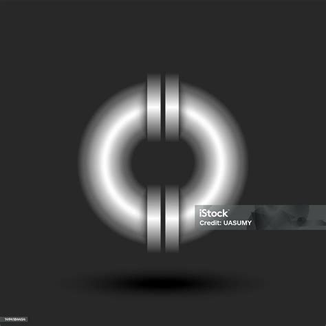 굵은 글씨 O 모노그램 3d 로고 플랜지가 있는 금속 파이프 부드러운 둥근 모양 은색 원형 체인 링크 크리에이티브 인더스트리얼