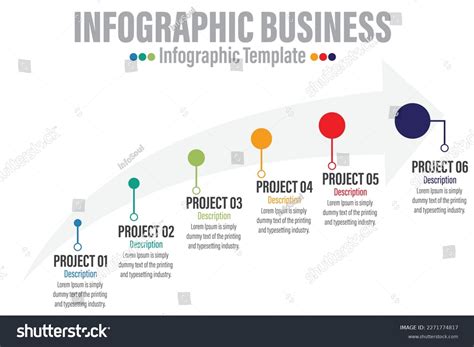 6 Project Modern Timeline Diagram Progress Stock Vector Royalty Free