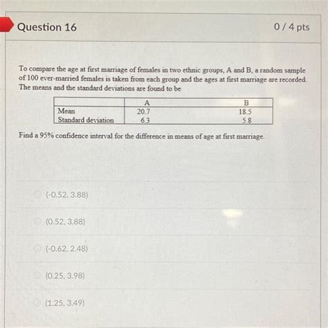 Solved Independent Random Samples Were Selected From