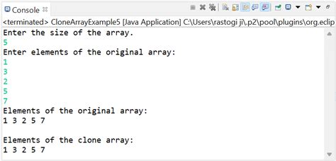 java array clone online tutorials library list