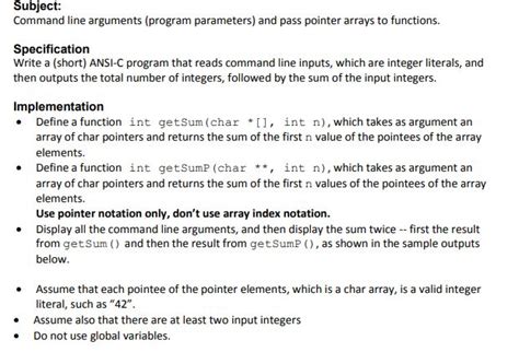 Solved Subject Command Line Arguments Program Parameters