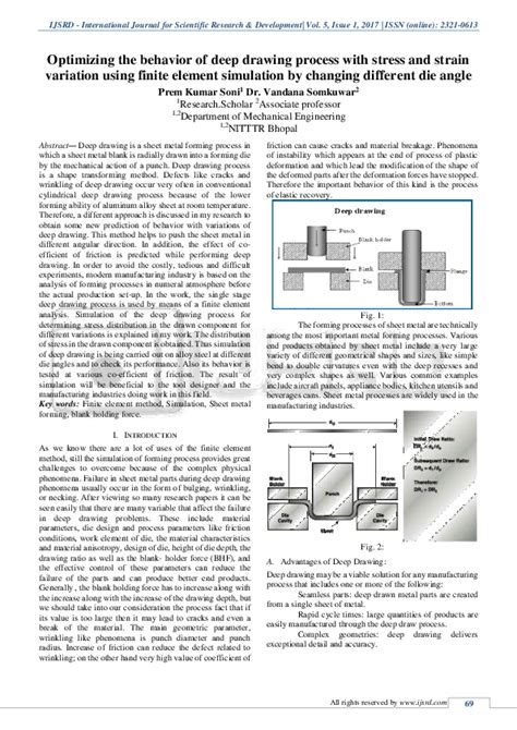 Pdf Optimizing The Behavior Of Deep Drawing Process With Stress And Strain Variation Using