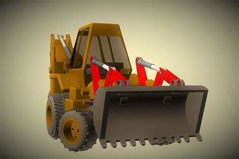 3d Model Cat Jcb Bachoe Loader Vr Ar Low Poly Cgtrader
