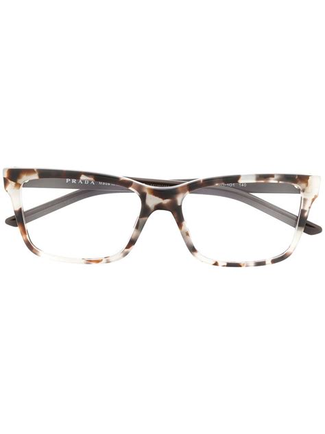 Prada Angular Glasses In Brown Modesens Fashion Eye Glasses