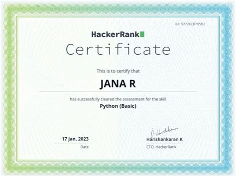 Jana R On Linkedin Pythonprogramming Hackerrank Problemsolving