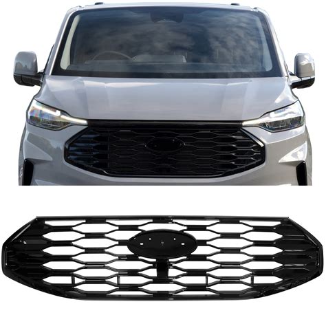 Ford Transit Custom Grill Glans Zwart 2024 Heden Zonder Camera De