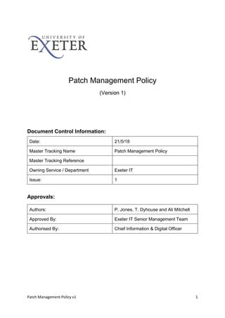 Patch Management Policy Final PDF