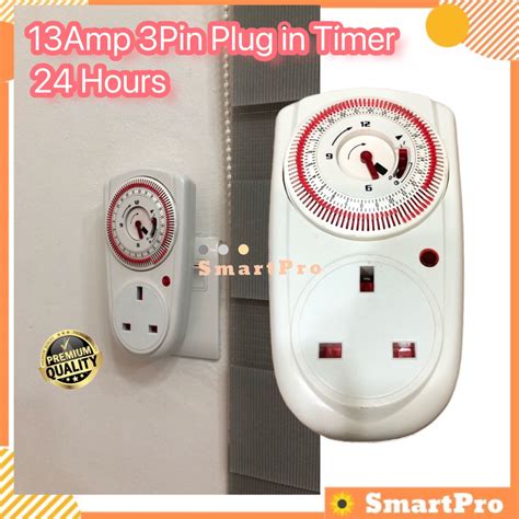 24 Hours Analogue 13a 3 Pin Plug In Timer Switch Shopee Malaysia
