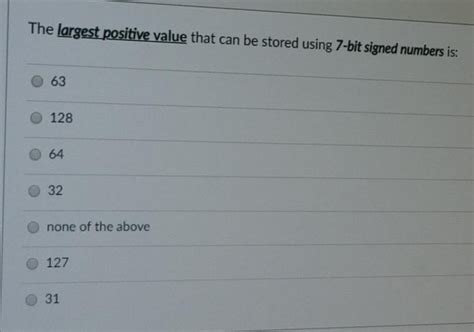 solved the largest positive value that can be stored using