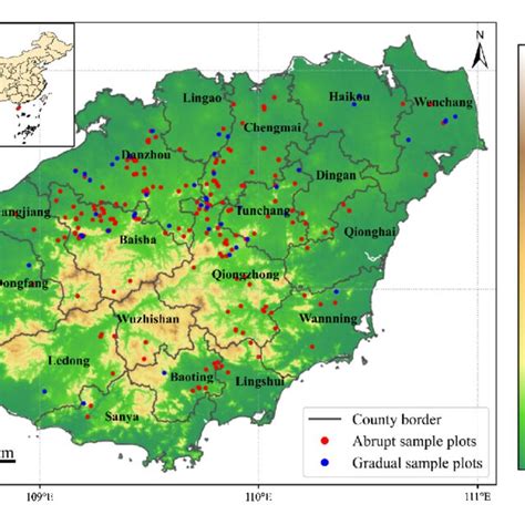 Spatial Distribution Map Of Topographic And Ground Samples On Hainan Download Scientific