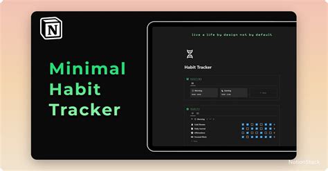 Minimalist Notion Habit Tracker Routines Habits Template