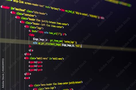 Wordpress Coding Can Use Php Code As Background In Html Stock Photo Adobe Stock