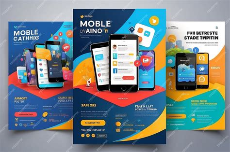 Premium Photo Mobile Apps Promotion Flyer Design Template Mobile App Promotion Social Media