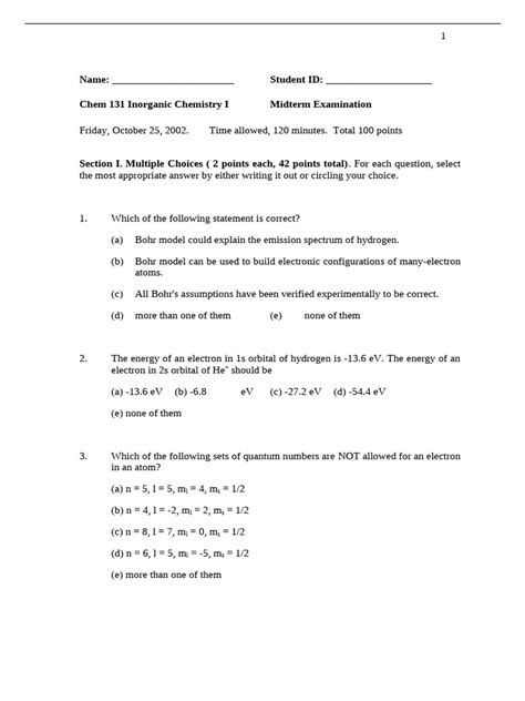Midterm2002 Pdf Atomic Orbital Chemistry