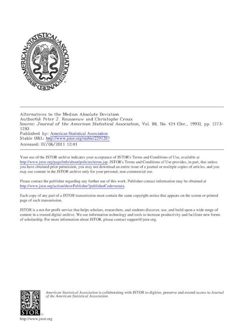 Pdf Alternatives To The Median Absolute Deviation Dokumen Tips