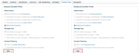 Editing Content Filtering Rules