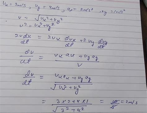 a particle is moving in x y plane at certain instant of time the