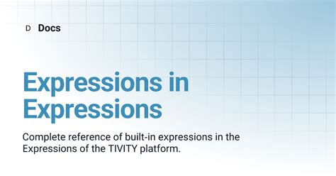 Expressions In Expressions Docs