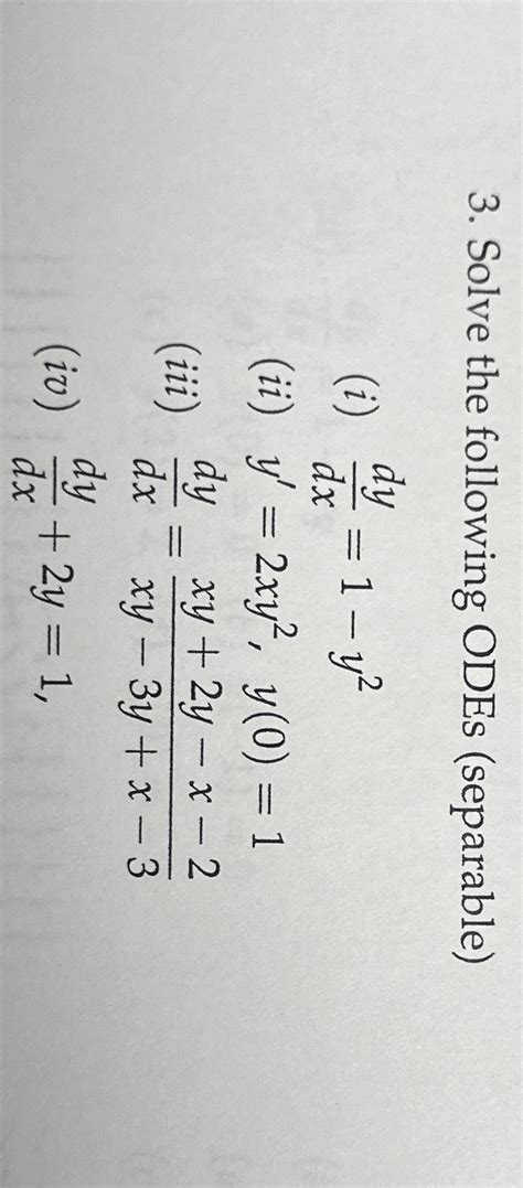 solved solve the following odes
