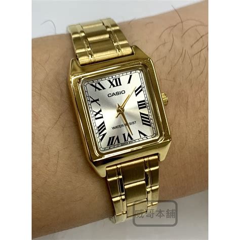 【威哥本舖】casio台灣原廠公司貨 Ltp V007g 9b 女方型全金時尚防水石英錶 Ltp V007g 蝦皮購物